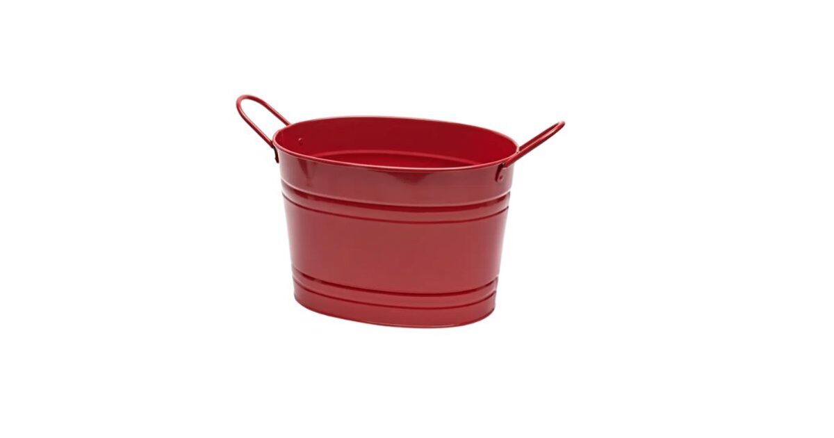 Small Oval Metal Tub - Red | Gadsby